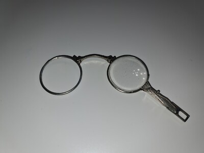 Antique lorgnette folding opera reading eye glasses spectacles metal ...