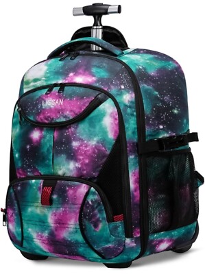 LIGSAN Rolling Backpack for School, 17inch Wheeled Laptop Backpack for ...