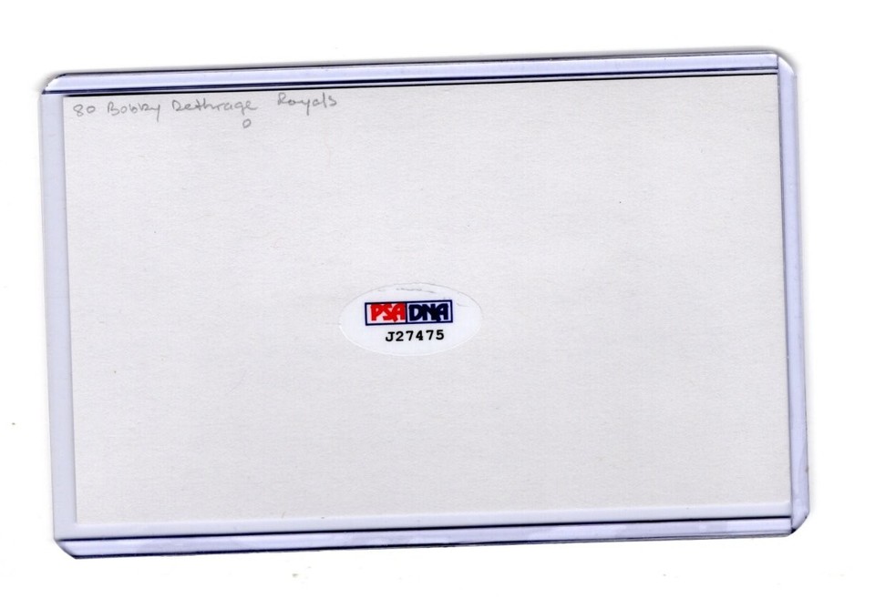 BOB DETHERAGE INDEX CARD 1980 KANSAS CITY ROYALS SIGNED PSA/DNA ...