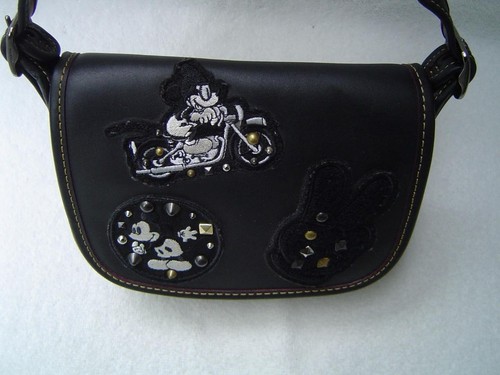 AUTHENTIC COACH DISNEY MICKEY MOUSE BLACK LEATHER PATRICIA BAG #59355 ...