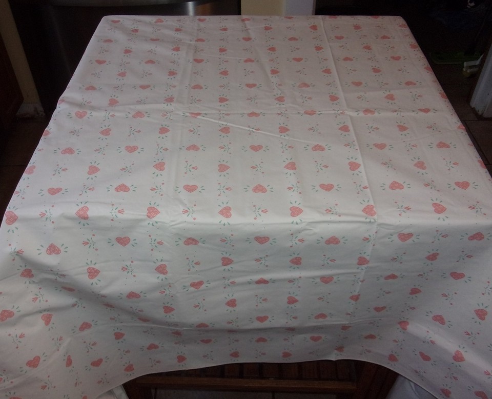 Vtg Corelle Coordinates Textiles Forever Yours 52"x70" Tablecloth -Pink ...