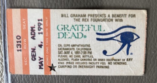 Vintage Grateful Dead Ticket Stub 4/4/91 Sacramento Cal Expo ...