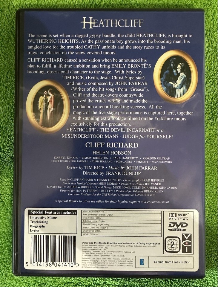 Heathcliff DVD Starring Cliff Richard, 1997 5014138041410 | eBay UK