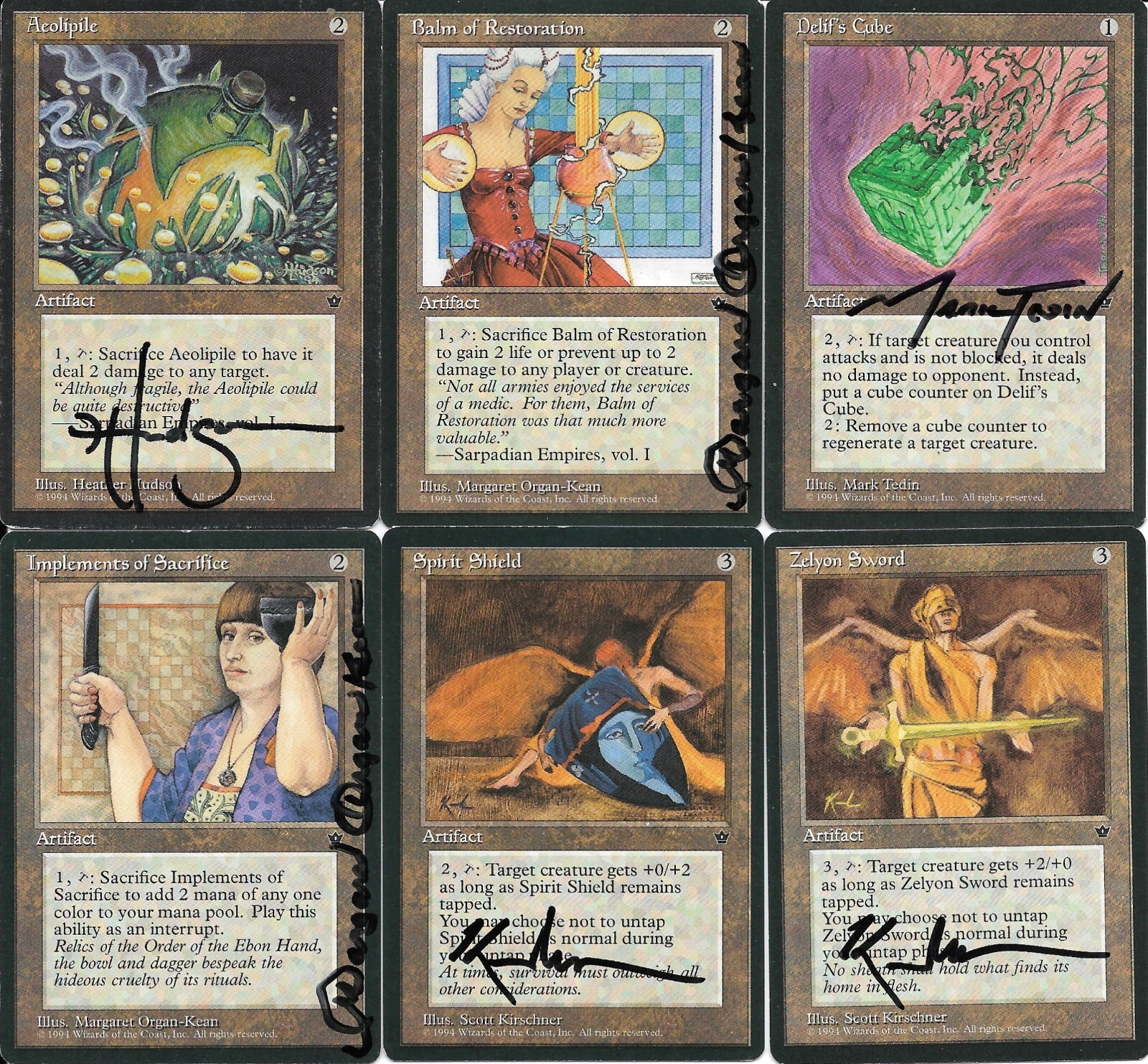 NEAR-COMPLETE M:tG MTG FALLEN EMPIRES Set with 99 SIGNED by 19 ARTISTS ...