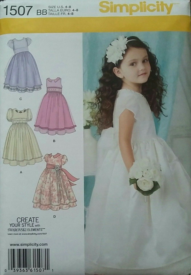 Sewing Patterns Pageant /Holiday/Party Girl's Dresses/Gowns Size 1/2M ...
