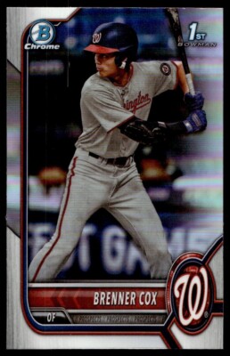 2022 Bowman Chrome Refractor Brenner Cox Rookie G4 Washington Nationals ...