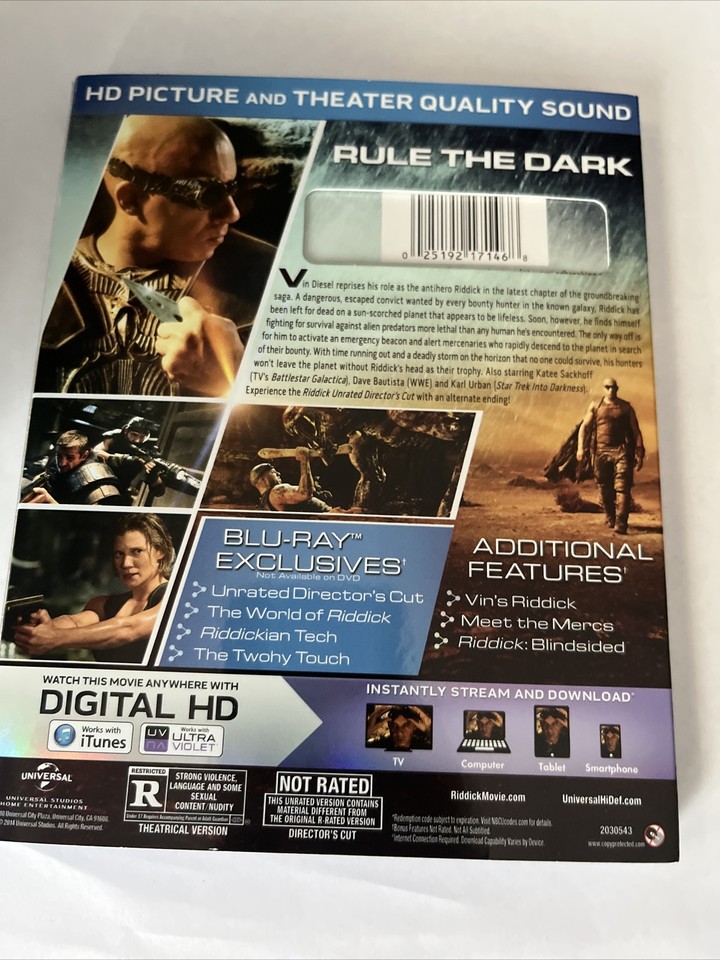 Riddick (Blu-ray/DVD, 2014, 2-Disc Set, Unrated Includes Digital Copy ...