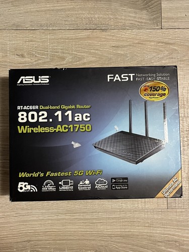 ASUS RT-AC66U Dual-Band Gigabit Router 802.11ac Wireless-AC1750 5G WiFi ...