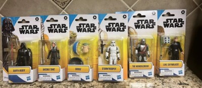 Star Wars Epic Heroes Set Of 6 (4in) Luke,Vader, Mando, Ashoka, Grogu ...