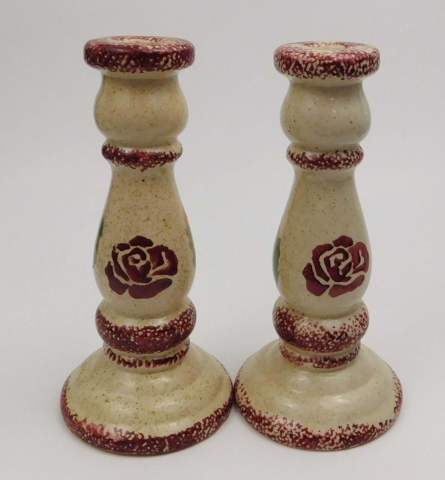 Wang's International Candlesticks Candle Holders Red Rose Sponge 7.75 ...