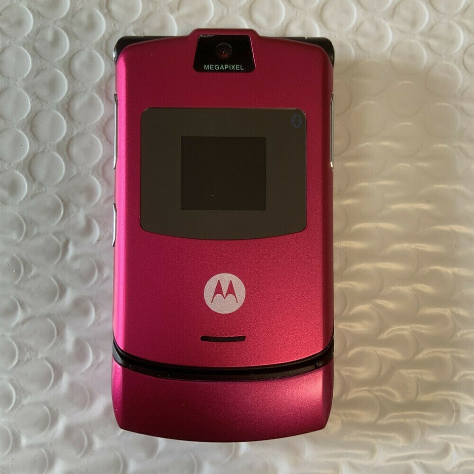 Original Motorola RAZR V3 Pink Unlocked Flip GSM Bluetooth MP4 video ...