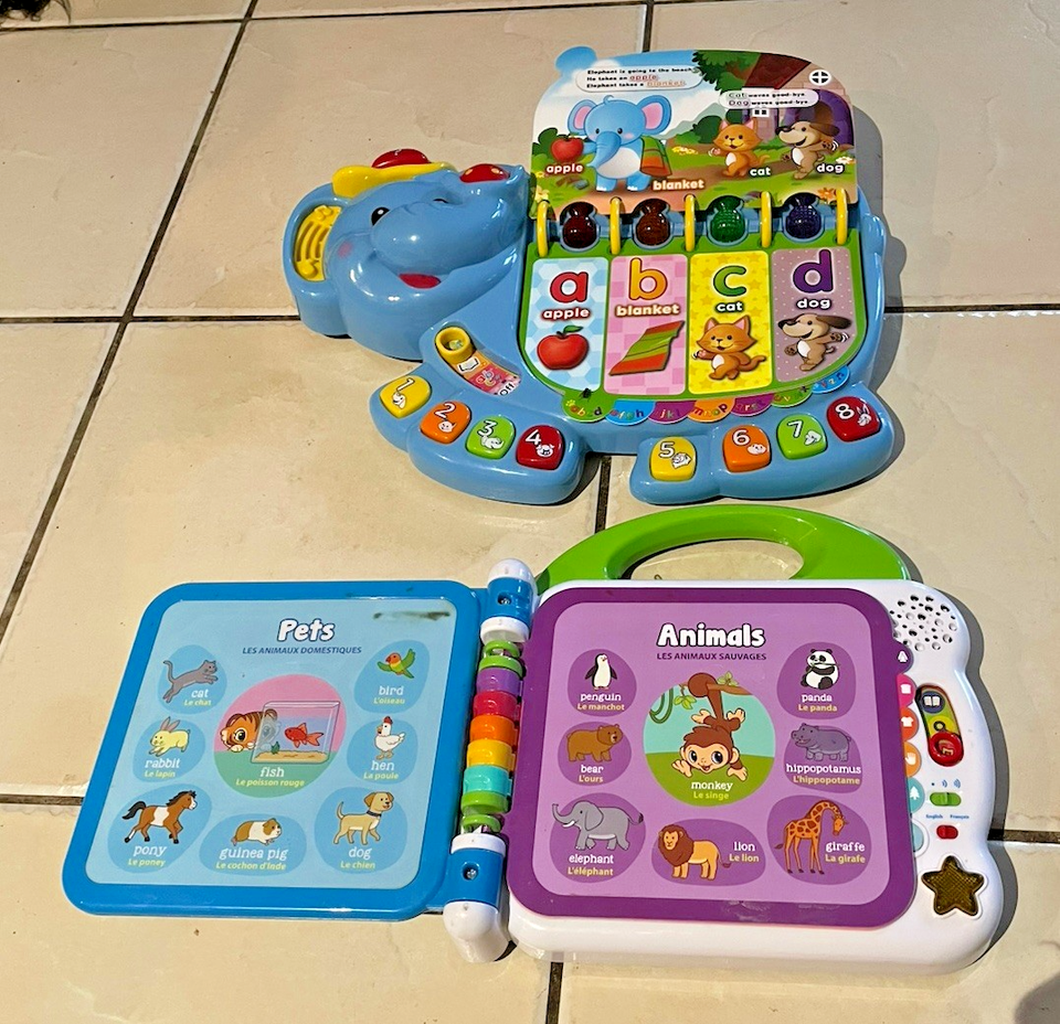 Vtech Touch & Teach Elephant & Leap Frog Learning Friends 100 Words ...