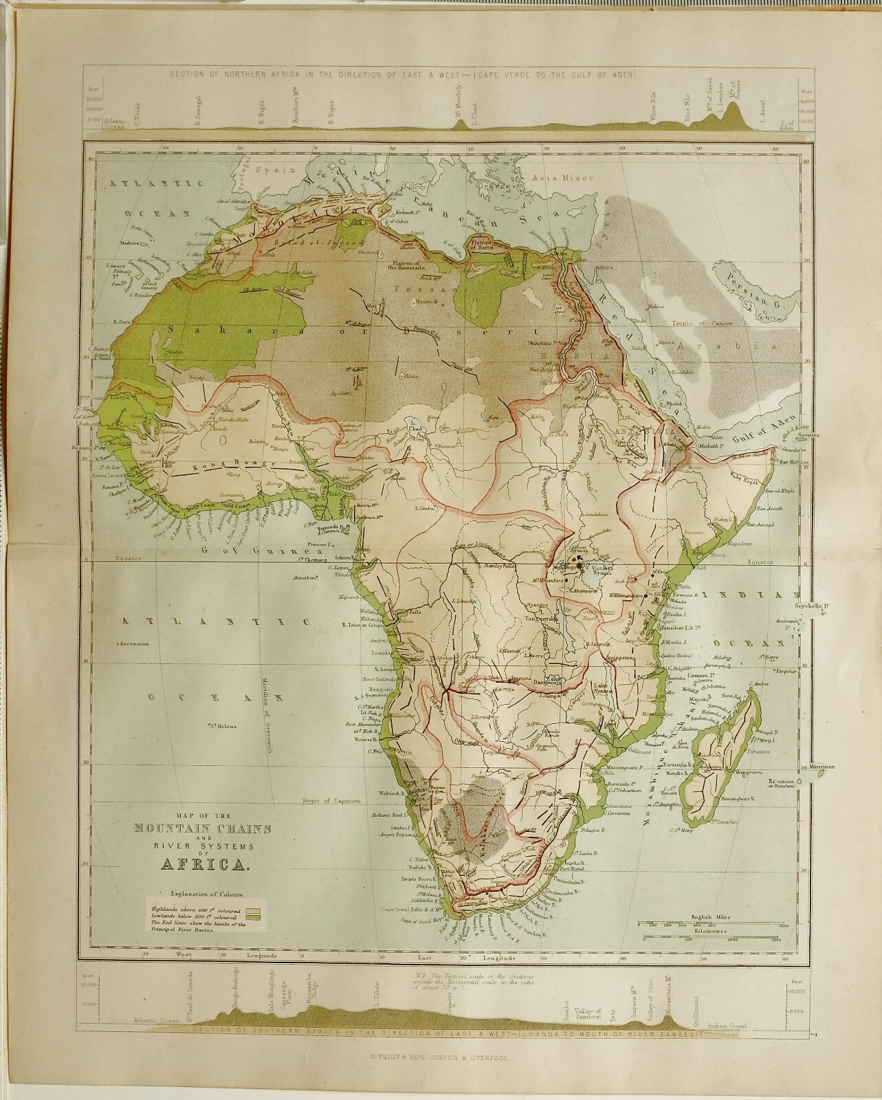 Africa Map Mountain Ranges