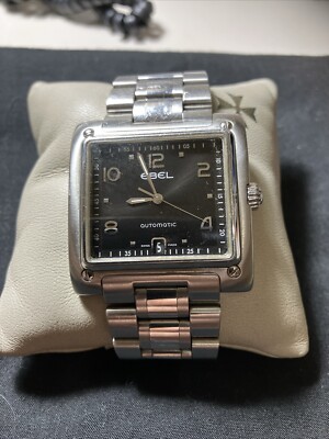 ebel 1911 Square Dial mens watch automatic Stainless Steel Case ...