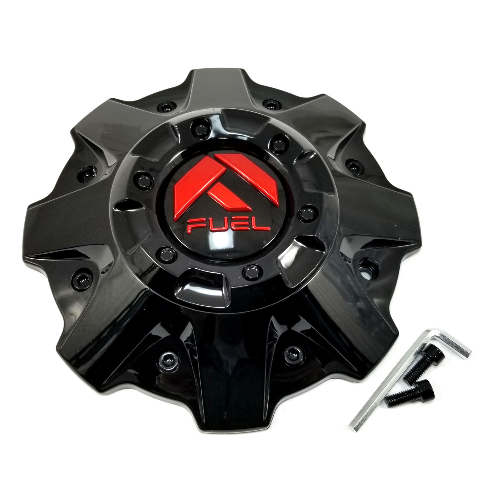 Fuel Gloss Black Center Cap 7-15/16"OD Bolt-On Open-End, Closed-End ...
