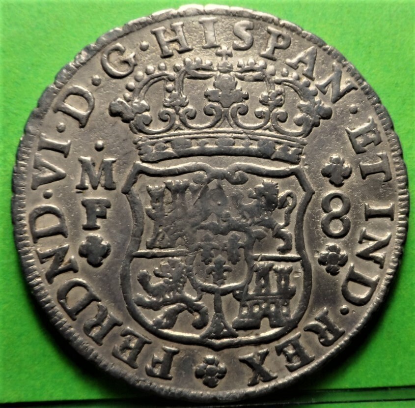 aXF, FERNANDO VI, 8 Reales, 1752, MEXICO -MF, SPANISH COLONIAL, Silver ...