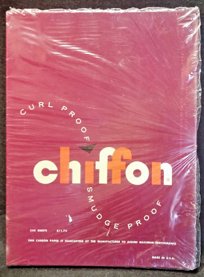Vintage CHIFFON Curl & Smudge Proof Carbon Typewriter Paper 250 Sheet ...