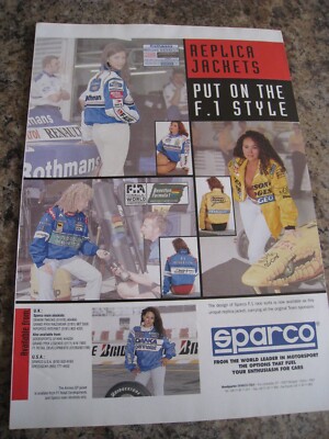 REPLICA JACKETS SPARCO PUT ON THE F1 STYLE MAIN STOCKISTS 1997 ADVERT ...
