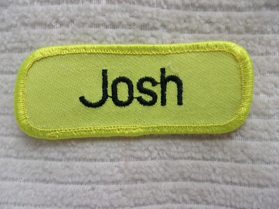 JOSH USED EMBROIDERED VINTAGE SEW ON NAME PATCH TAGS ASSORTED COLORS | eBay