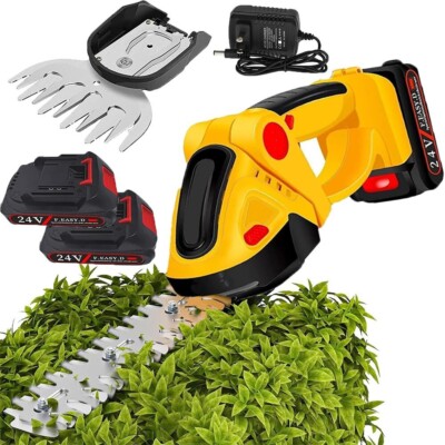 2* Battery Handheld Electric Cordless Hedge Bush Trimmer with 24V ...
