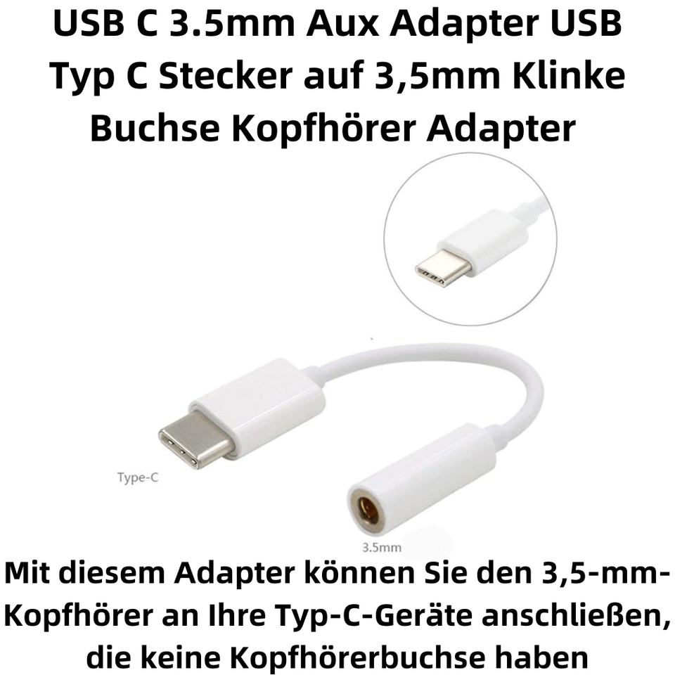 N05 USB C to 3.5mm Jack Adapter USB Type C Plug to 3.5mm Jack Socket ...