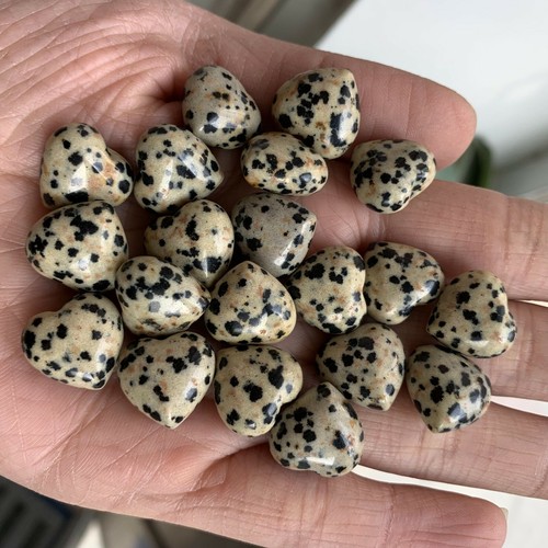 10pc Natural Spotted Crystal Mini Heart carved quartz crystal reiki ...