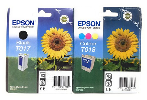 EPSON T017+T018 CARTUCCIA ORIGINALE NERO+COLORE STYLUS COLOR 680/685 [A ...