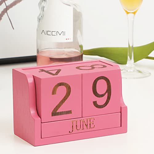 Block Calendar for DeskPerpetual CalendarWooden Date Blocks Small ...