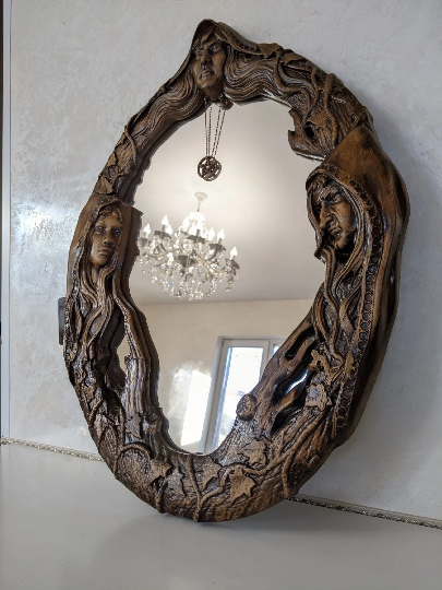 Magic Gothic mirror with wood frame. Witch mirror. | eBay