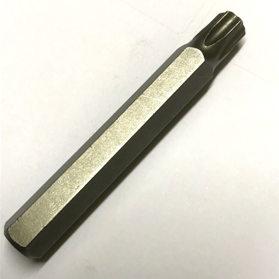 T50 TORX BIT, Hardened, 75mm long, 10mm Hex Drive , Tx, No Security ...