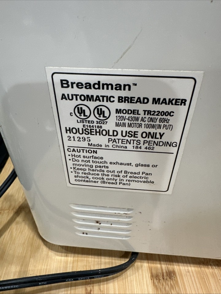 Breadman Ultimate TR2200C Automatic Bread Making Machine - WORKS * | eBay