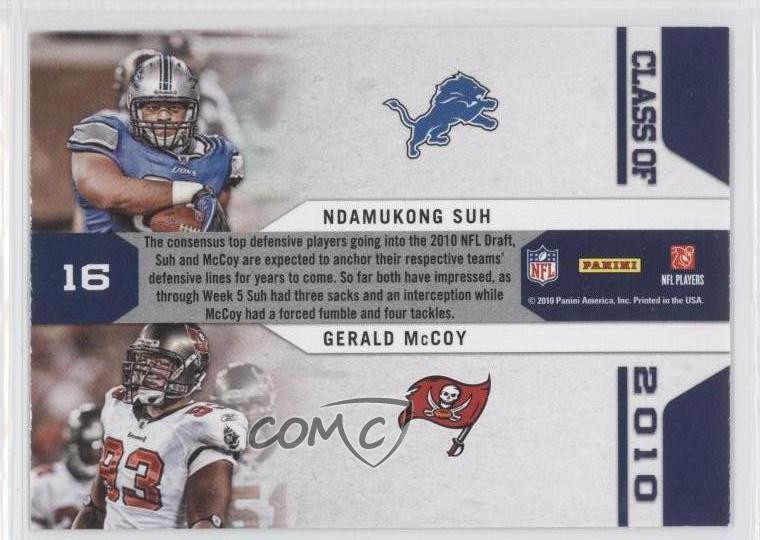 2010 Playoff Contenders Draft Class Gerald McCoy Ndamukong Suh #16 ...