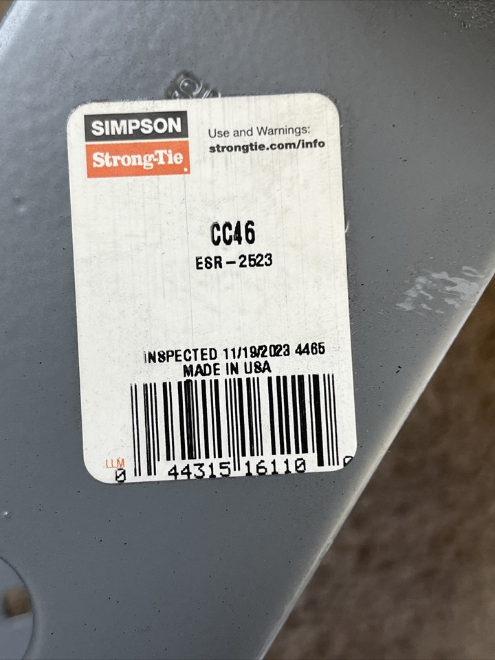 Simpson Strong-Tie CC Column Cap for 4x Beam, 6x Post 44315161100| eBay