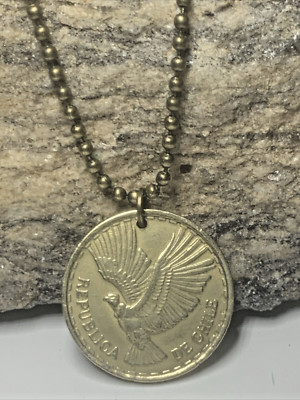 1969 Chile 10 Centesimos REAL Coin Pendant condor Santiago Concepción ...