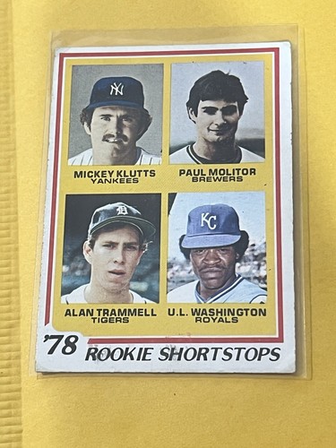 Alan Trammell Paul Molitor Rookie Shortstops 1978 Topps #707 (excellent ...