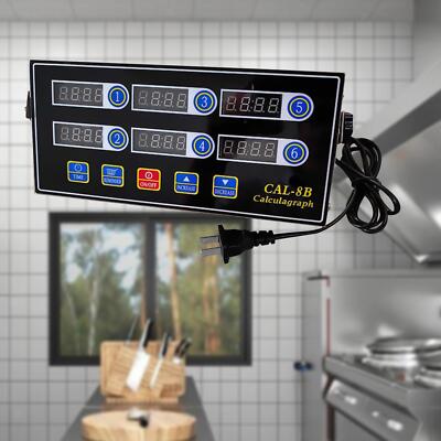 Commercial 6 Channels Digital Kitchen Timer Adjustable Restauran Timer ...