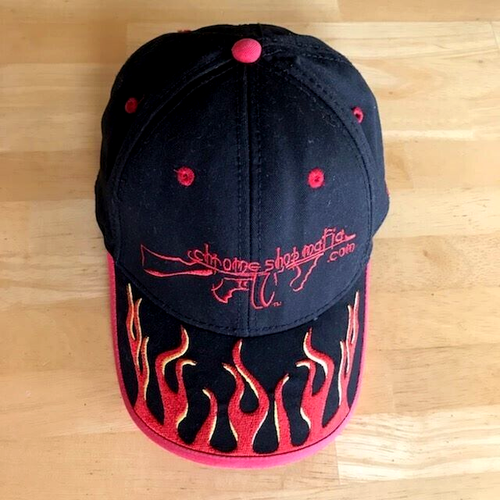 Chrome Shop Mafia Hat Cap Adjustable Red On Black | eBay