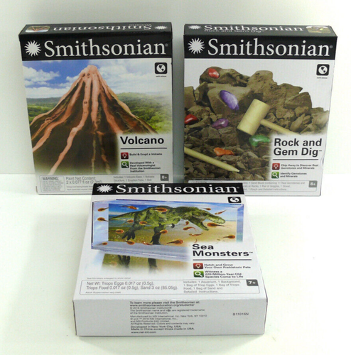 NEW Learning Smithsonian Kits: Sea Monsters Eggs Volcano and Rock & Gem ...