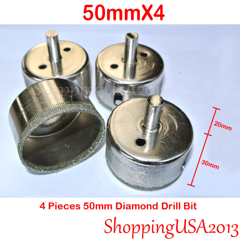 4 X 50mm Diamond Drill Bits Set Hole Saw Cutter Tool Glass Ceramic ...