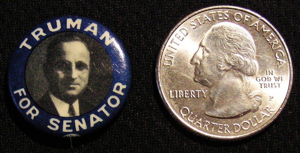 SCARCE 1934 HARRY TRUMAN FOR SENATOR CAMPAIGN PIN - Political Election ...