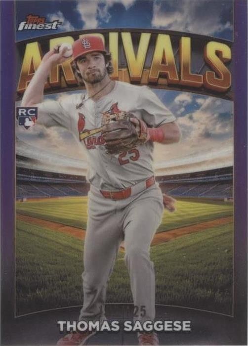 2025 Topps Finest - Arrivals Thomas Saggese #A-19 Purple Refractor /125 ...