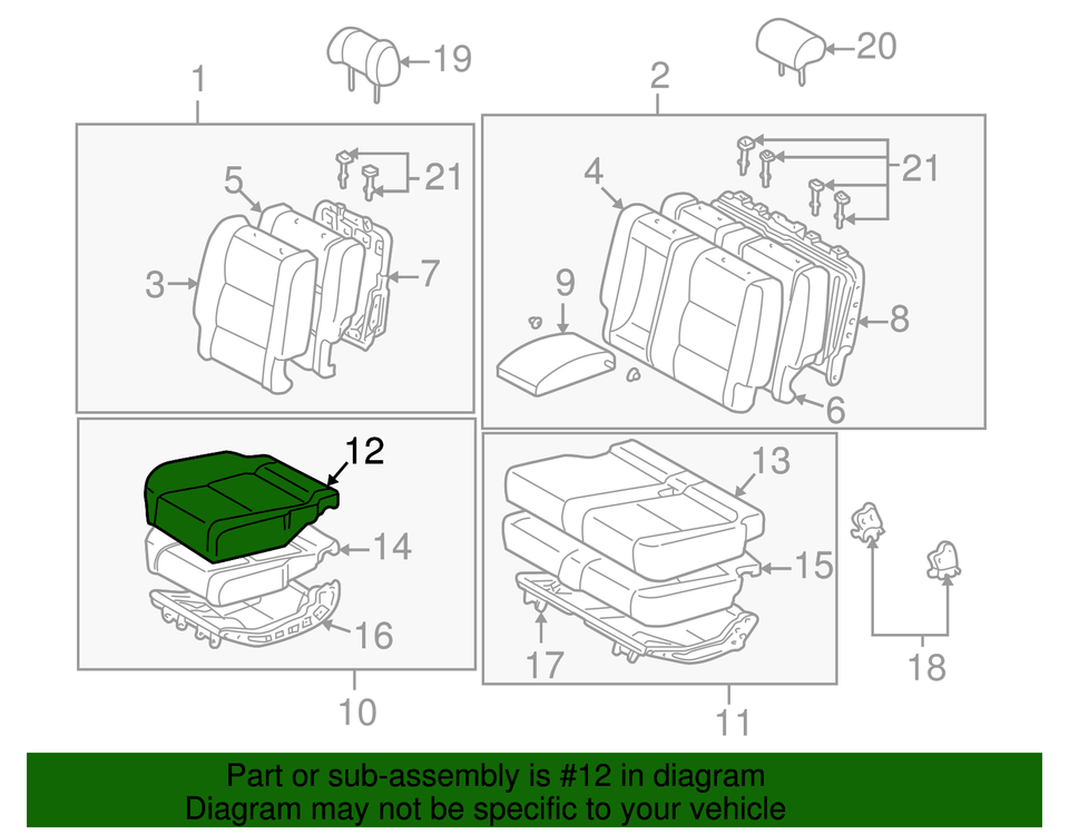 Genuine Toyota Cushion Cover 71075-0C050-E0 | eBay