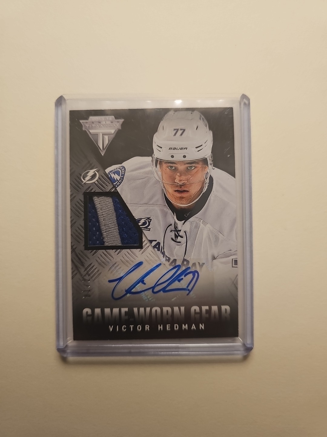 2013-14 Panini Titanium - Game-Worn Gear Autographs Victor Hedman #GA ...
