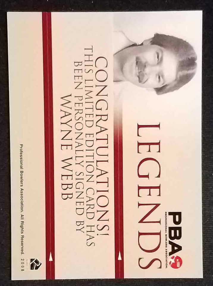 2008 Rittenhouse PBA Wayne Webb Legends Auto Bowling NM-MINT | eBay