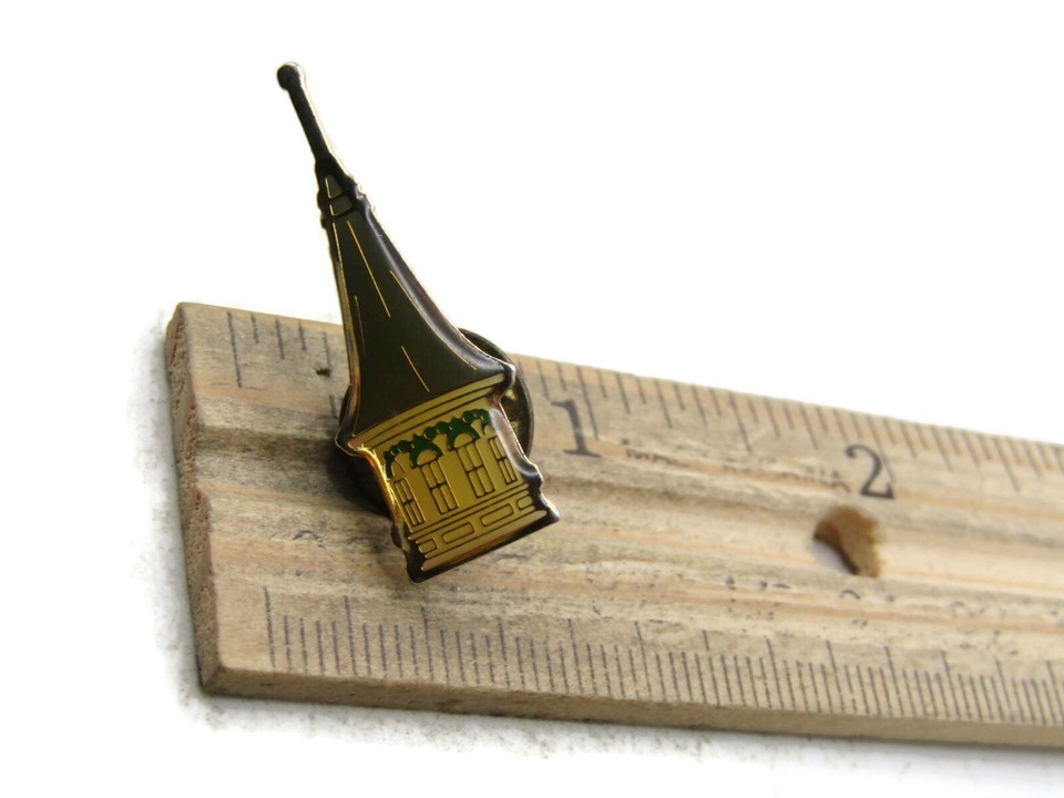 Building Top Pin Grey Roof & Gold Tone | eBay