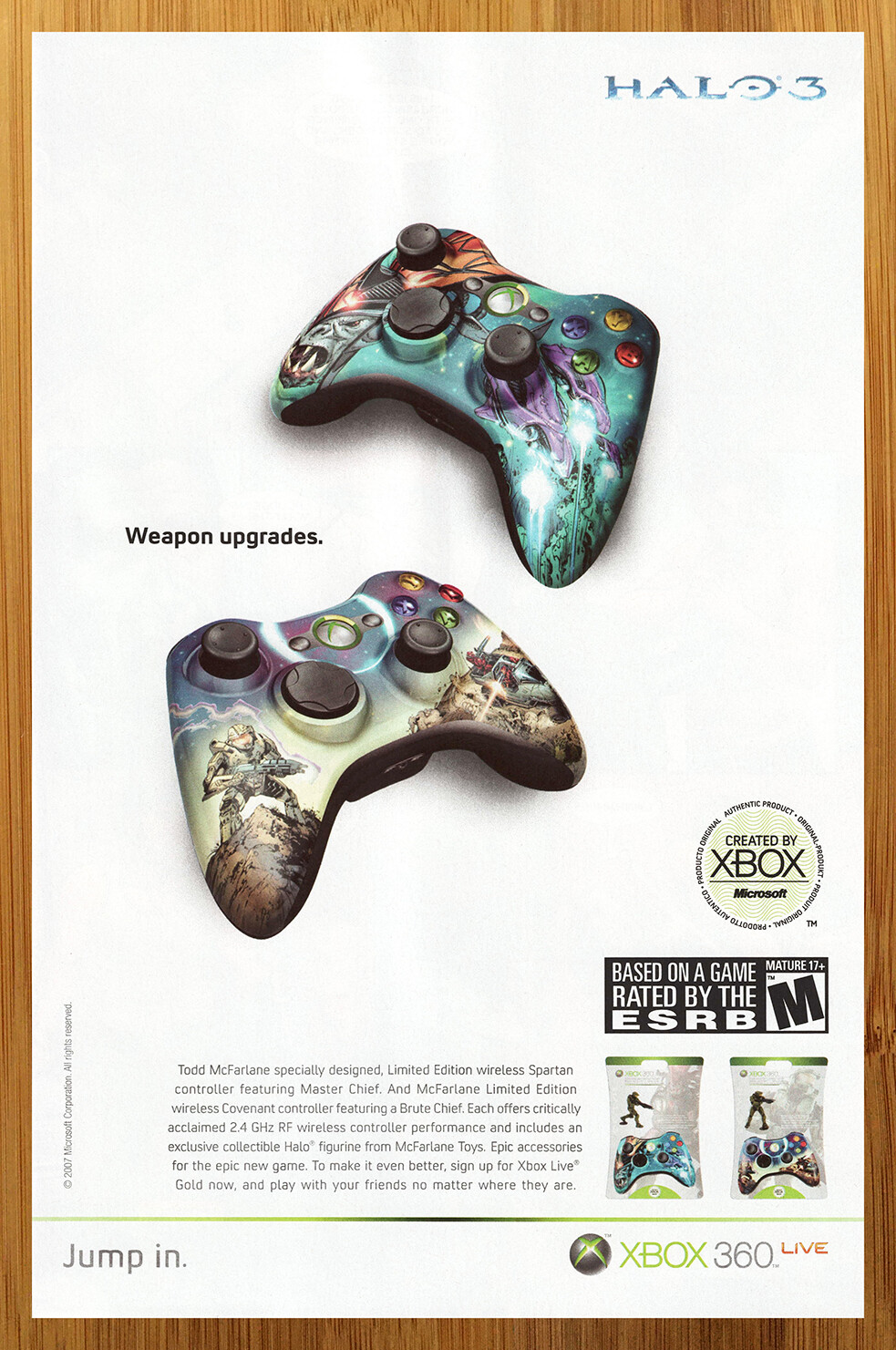 2007 Halo 3 Controllers Todd McFarlane Art Print Ad/Poster Official ...