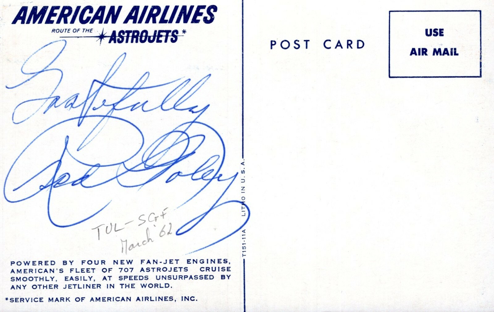 Red Foley Country Singer Hand Signed Vintage 1960's Autograph Postcard ...