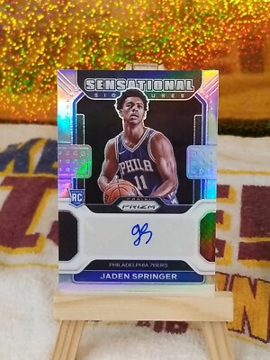 2021-22 JADEN SPRINGER ROOKIE SILVER SENSATIONAL SIGNATURES PRIZM SP # ...