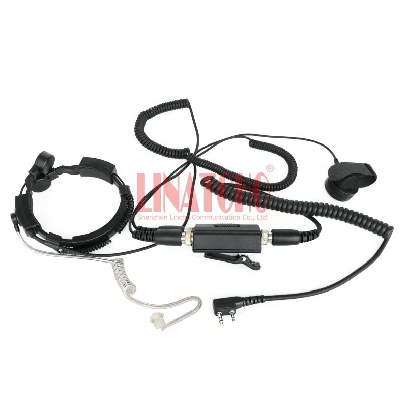 Walkie Talkie Radio Heavy Duty PTT Tactical Neck Throat Mic Air Duct ...