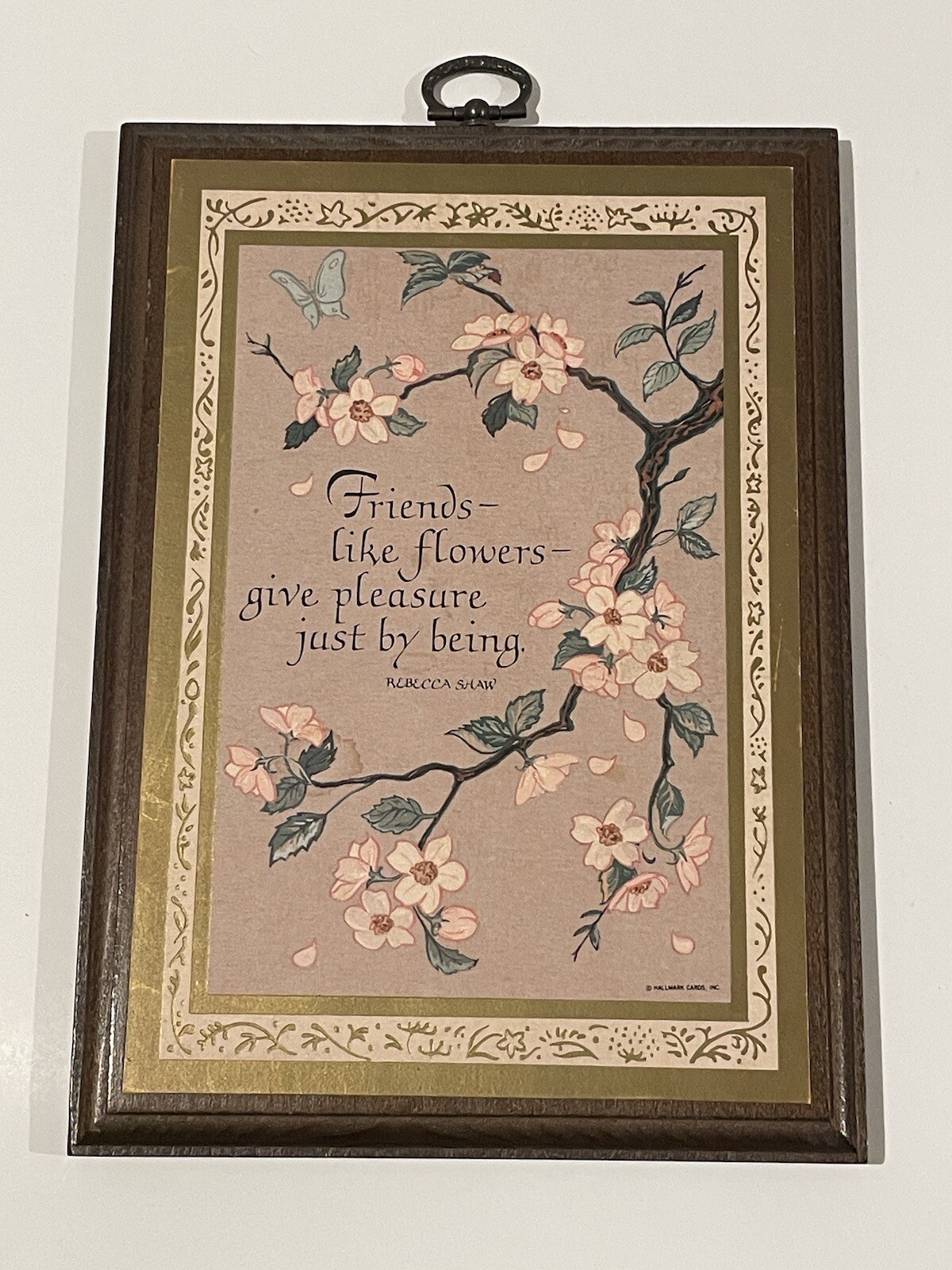 Vintage 1980’s Hallmark Friends Quote Plaque Friends-Like Flowers- Gold ...